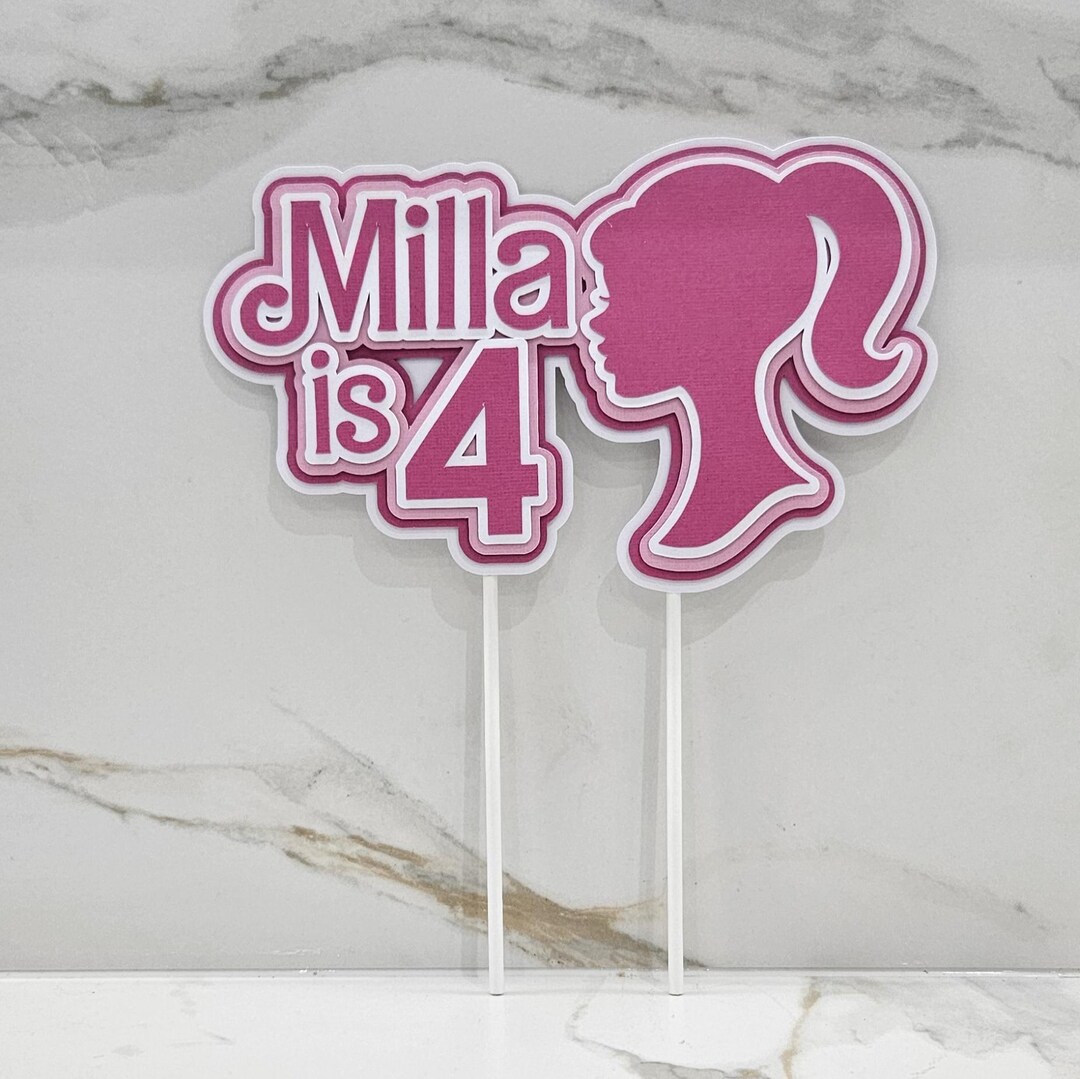 Barbie Theme Cake Topper - Barbie Birthday - Barbie Cake - Girl ...