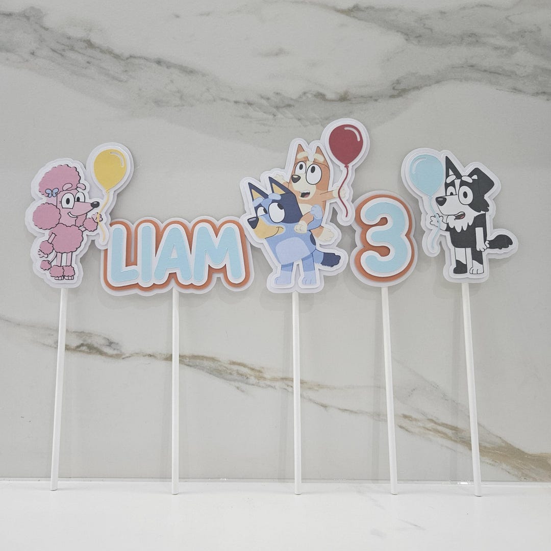 Bluey Bingo Cake Topper Set Bluey Bingo Birthday Bluey Bingo Topper 3D ...