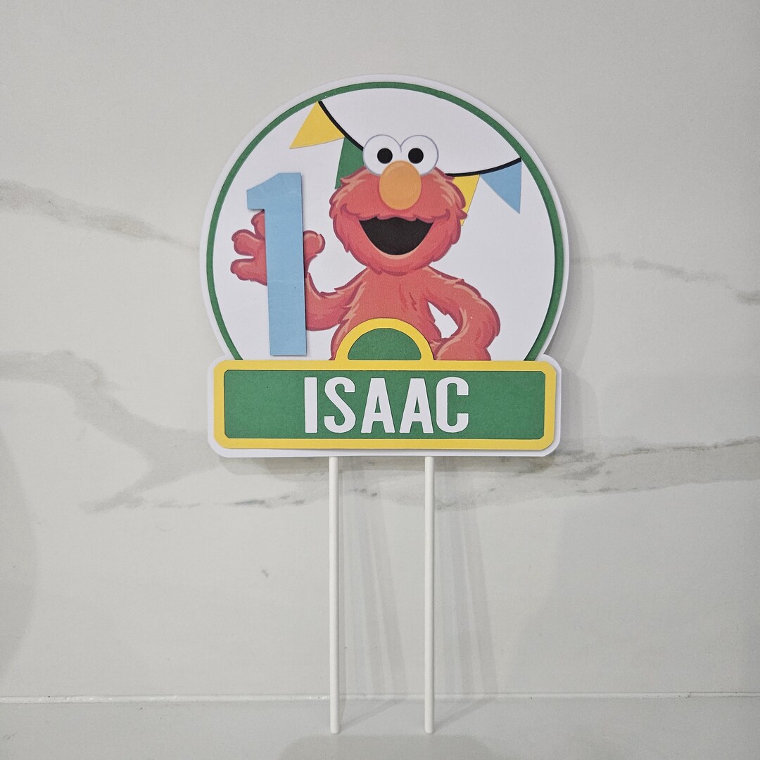Sesame Street Cake Topper Elmo Birthday First Birthday Topper 3D Cake ...
