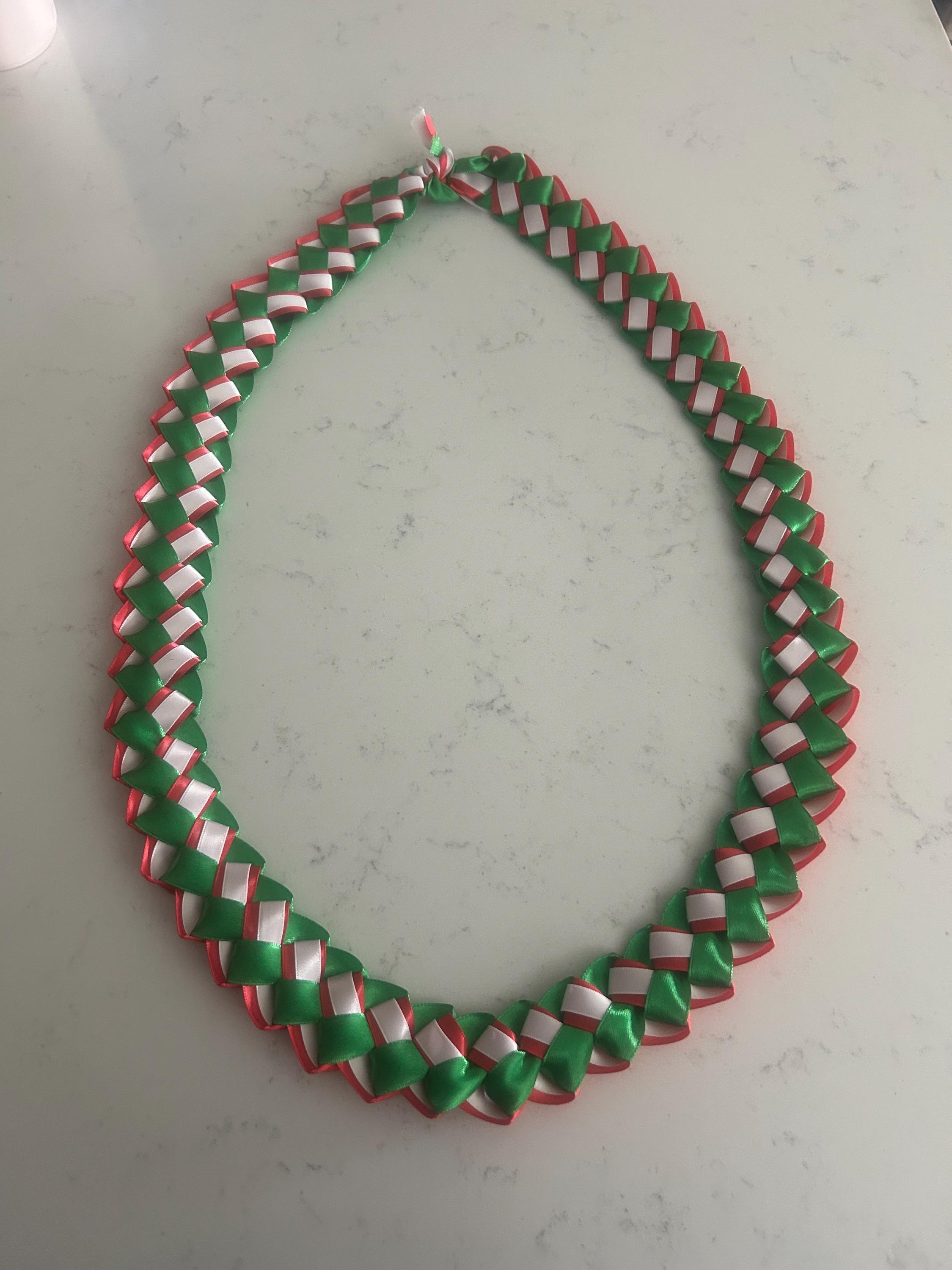 Satin Lei With THREE Colors -MEXICAN FLAG Color - Etsy