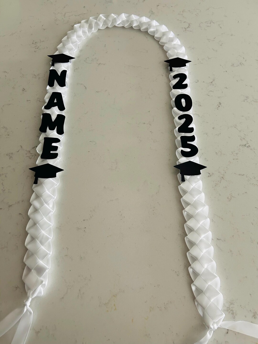 Personalized OPEN White Satin Graduation Lei - Etsy