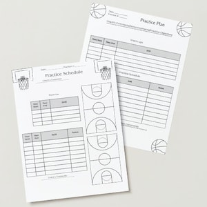 2 Basketball Practice Plan Worksheets Pdf Download - Etsy