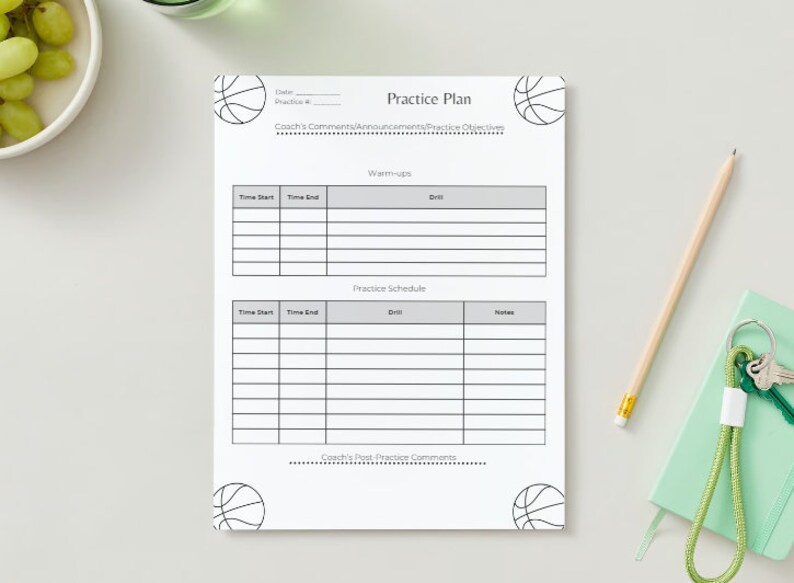 2 Basketball Practice Plan Worksheets Pdf Download - Etsy