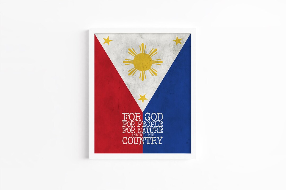 Philippines National Motto Wall Art, Modern Country and Flag Digital ...