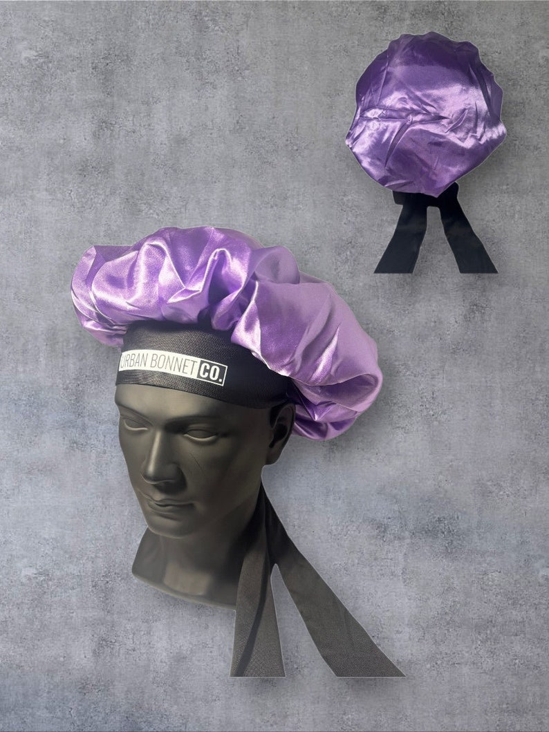 Premium Non Slip Hair Bonnet for Men Satin Silk, Curly Hair ...