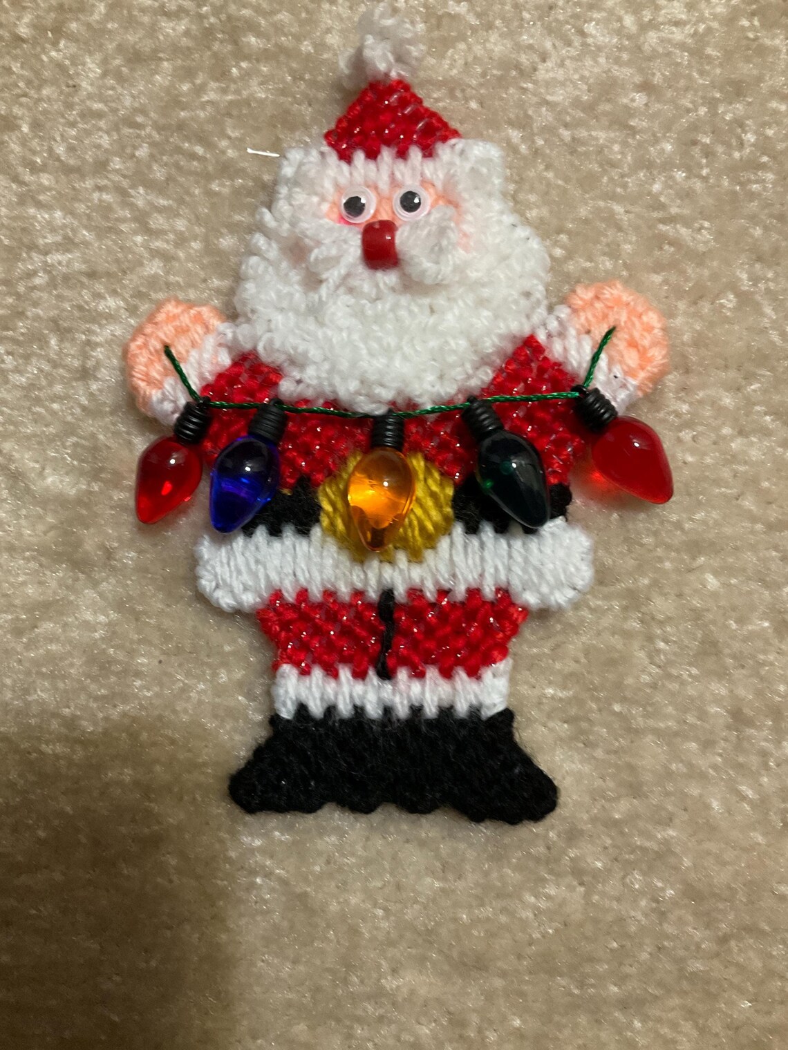 Plastic Canvas Santa Claus Ornament - Etsy