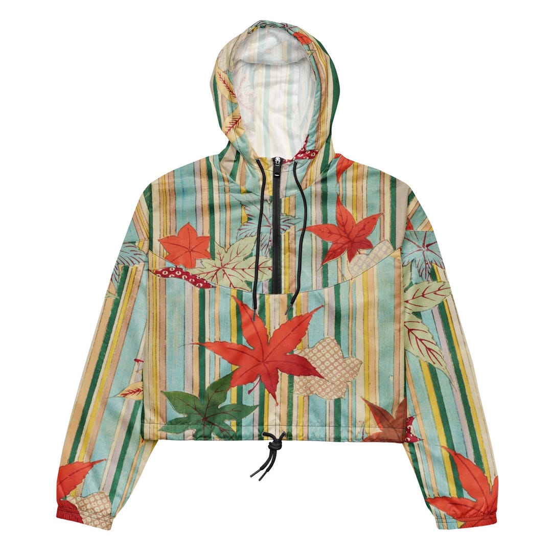 Japanese Print 11 Cropped Windbreaker - Etsy