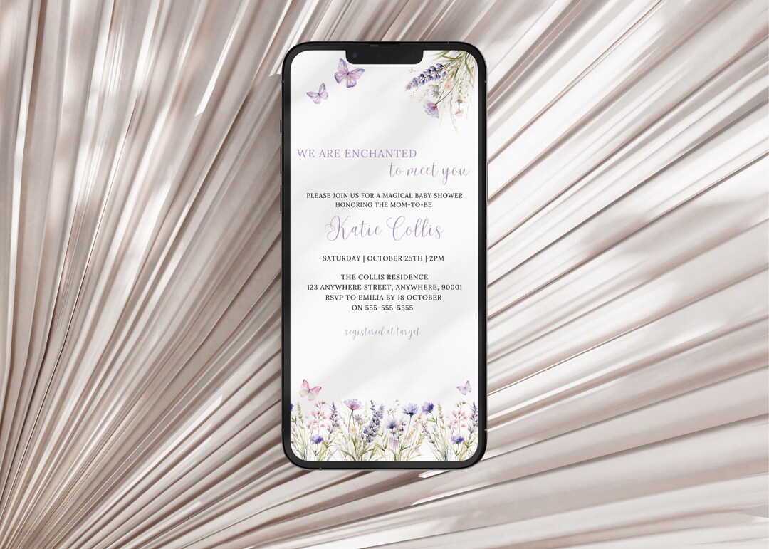 Butterfly Baby Shower E-invitation: Floral Swiftie Theme (digital ...