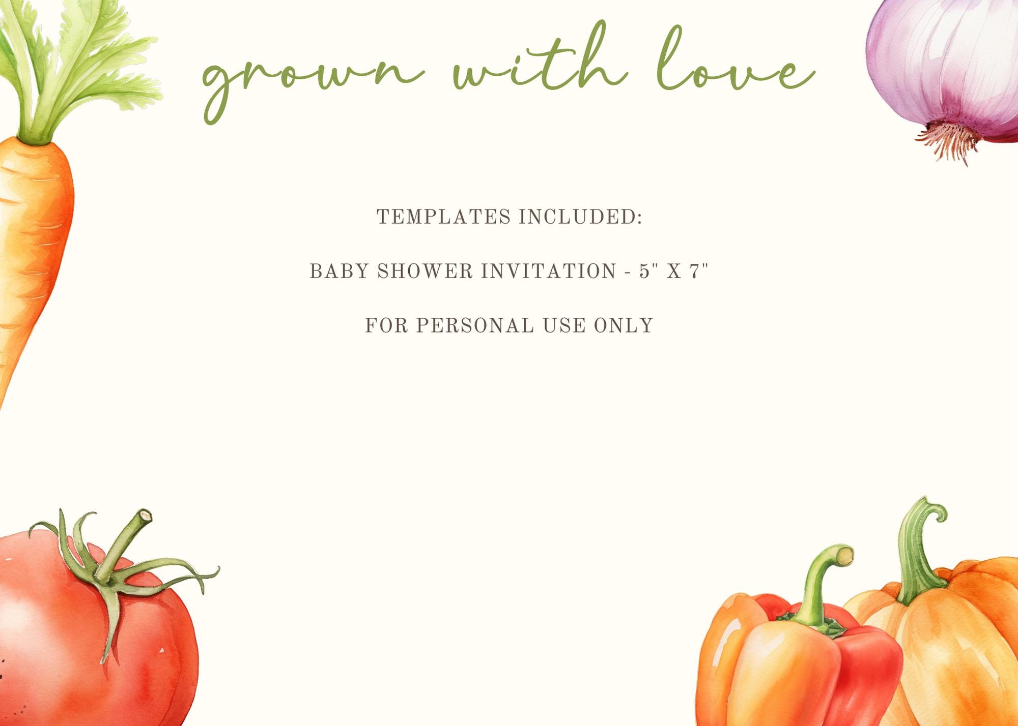 Editable Template Locally Grown Baby Shower Invitation Farmers Market ...