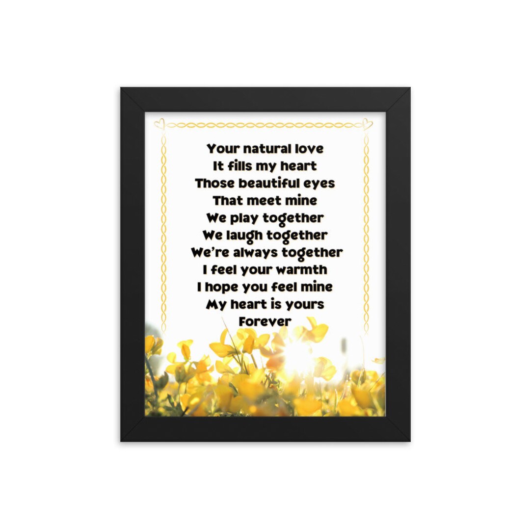 Framed 8” X 10” Poster With Poem Forever Comes Naturally - Etsy