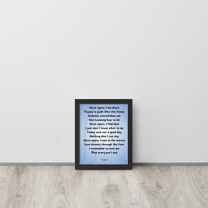 8”x10” Framed Poster With Personal Poem Once Again, Personal Artwork - Etsy