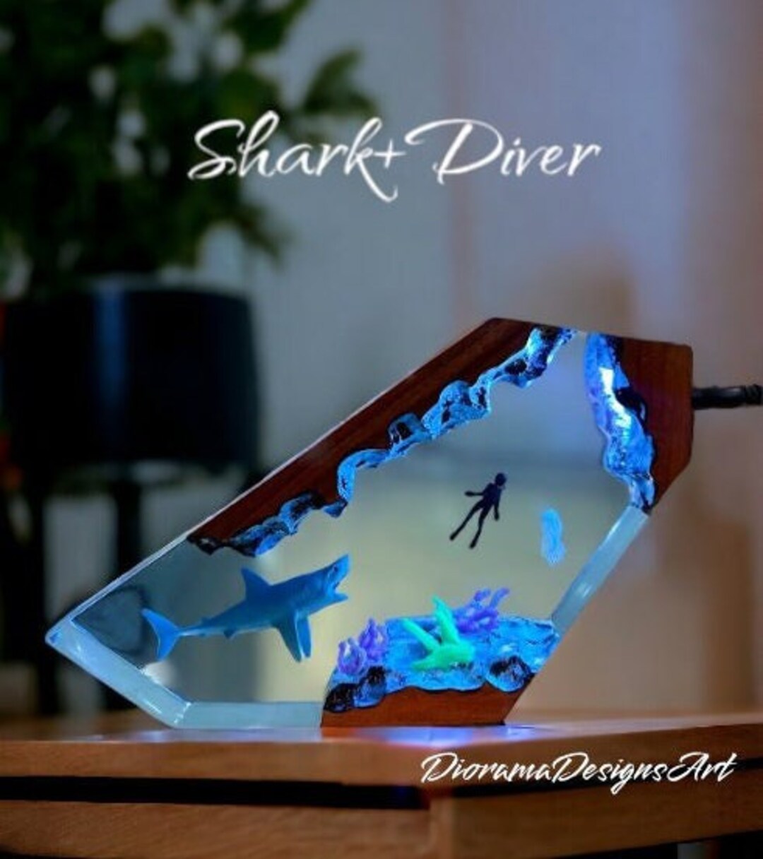 Handcrafted Resin Art Epoxy Lamps Unique Live Edge Home Decor Epoxy ...