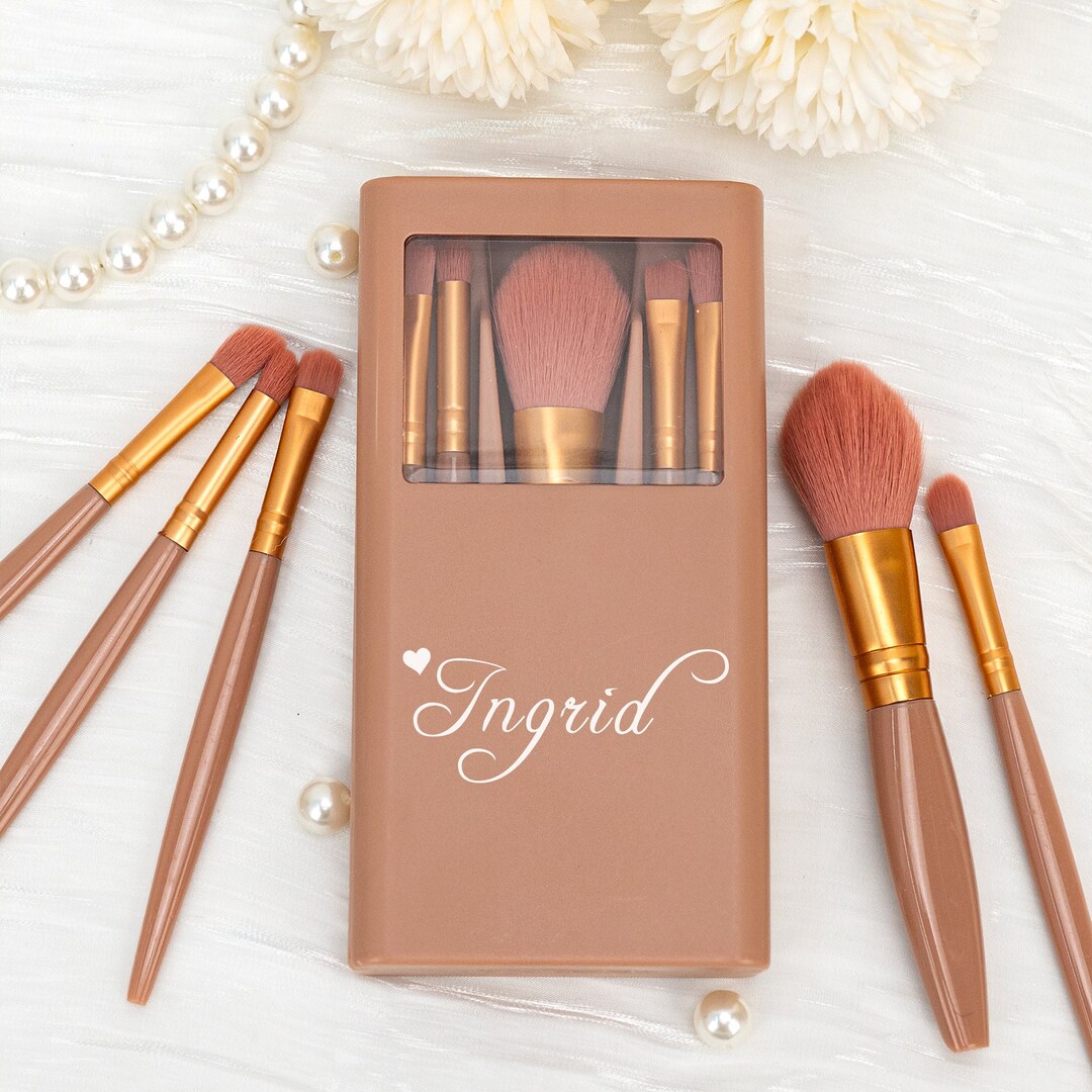 Personalized Makeup Brush Set,bridesmaid Makeup Brush,travel Makeup ...