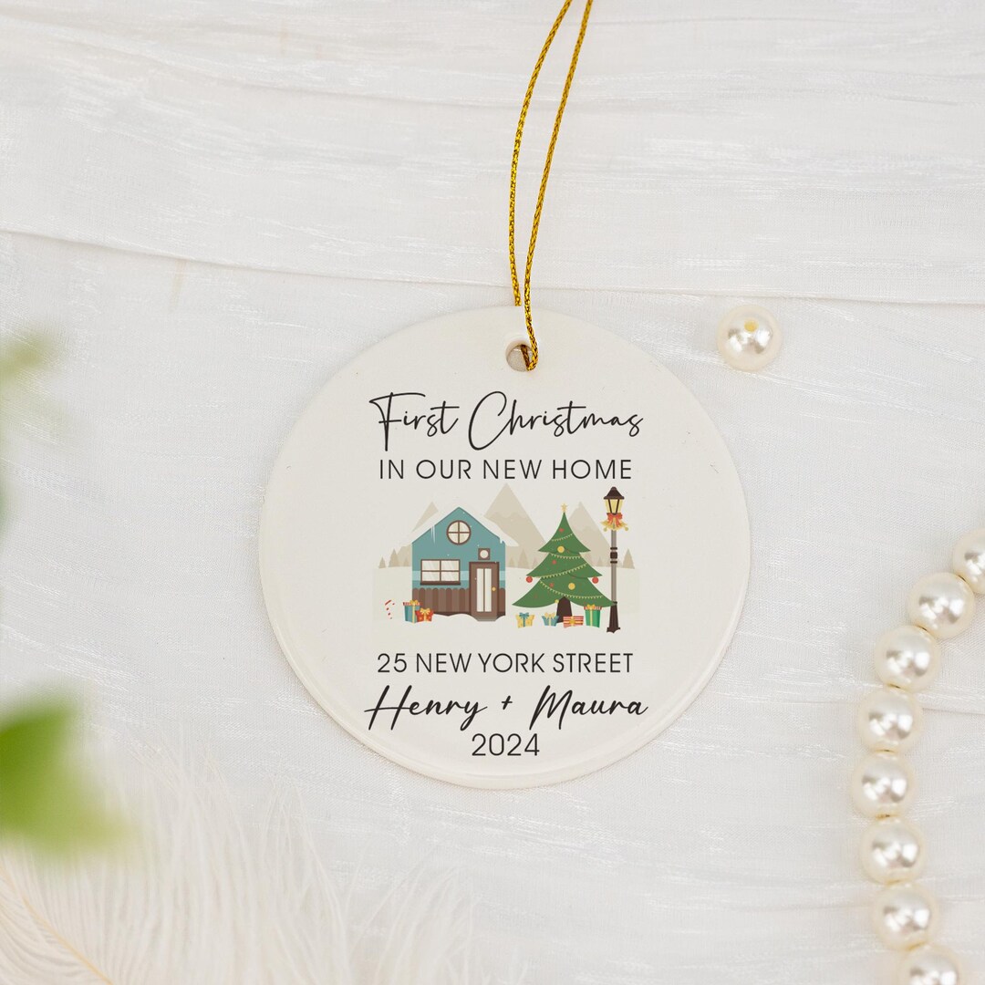First Christmas in Our New Home, Personalized First Home Bauble, Couple ...