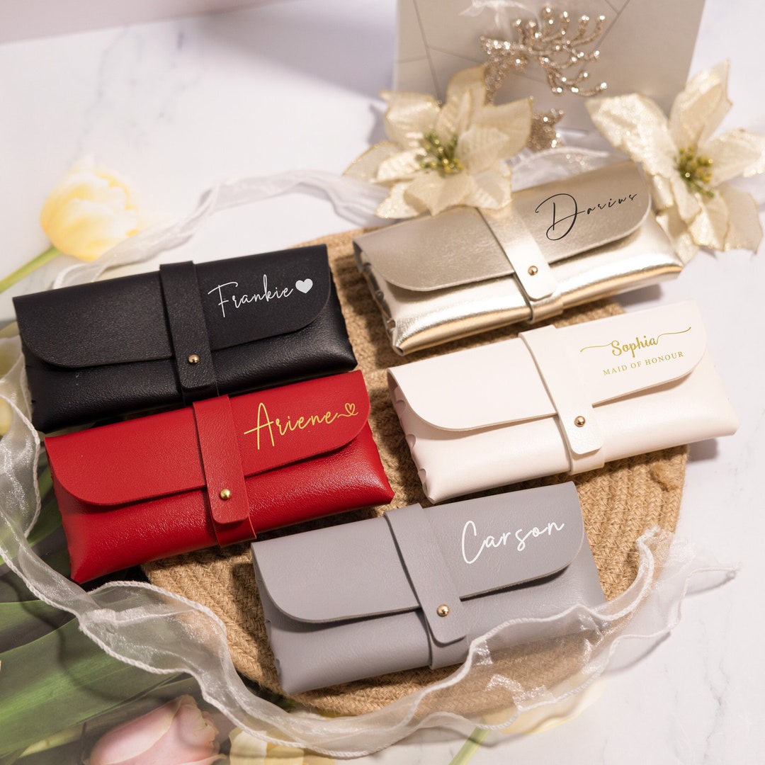 Personalized Leather Glasses Case Soft Glasses Box Bridesmaid T Wedding Party Favors