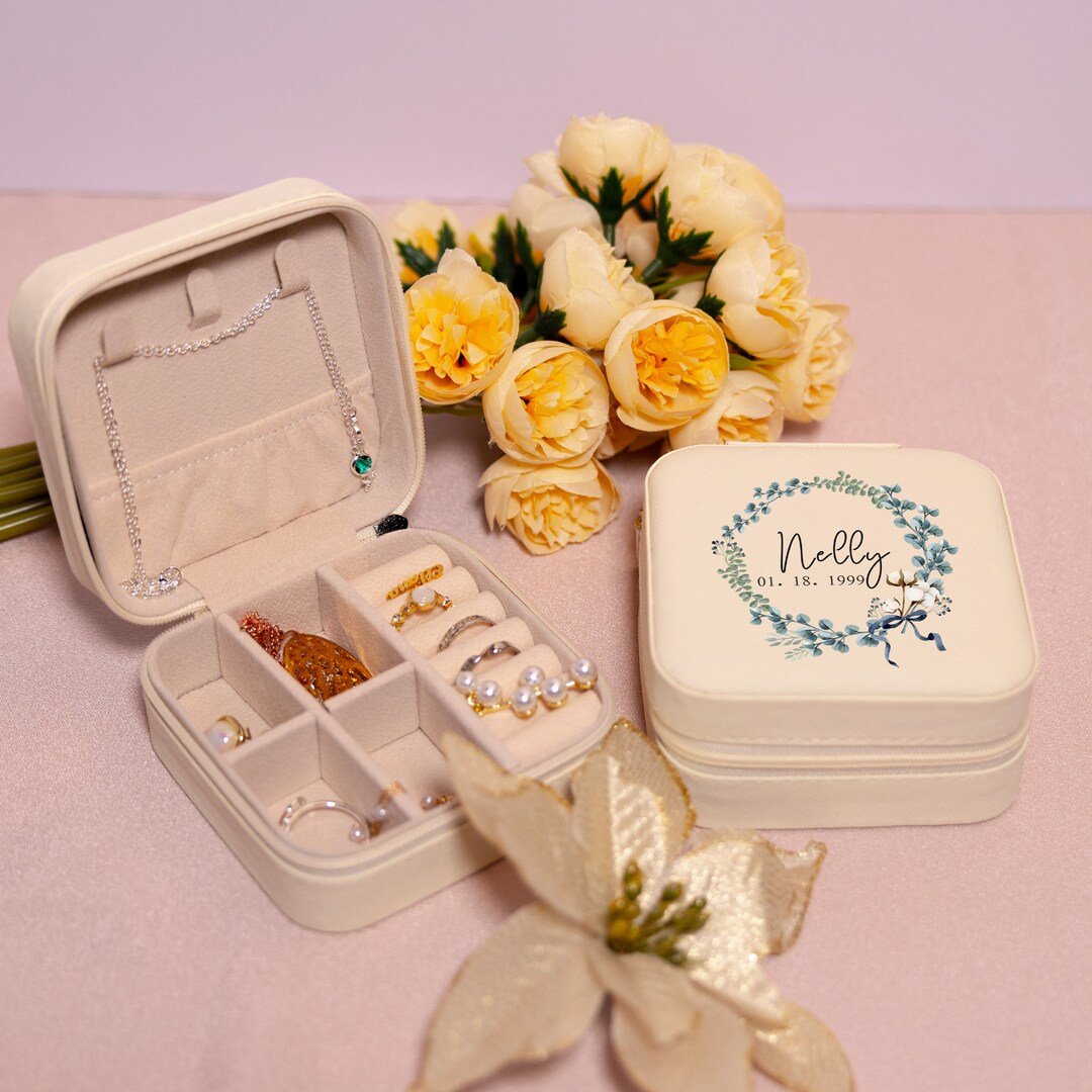 Personalized Jewellery Box With Name, Garland Jewelry Box, Leather ...