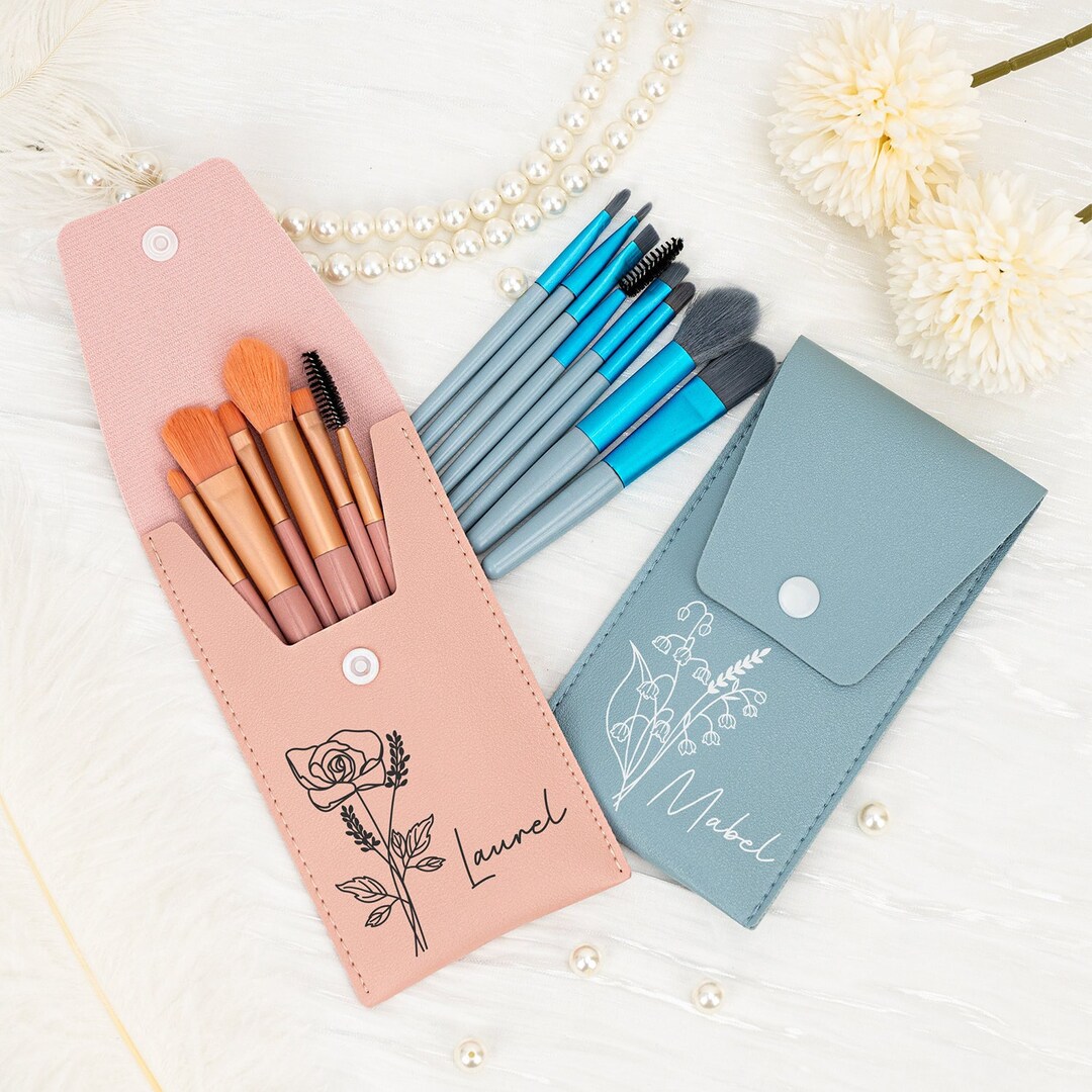 Personalized Cosmetic Brushes Set, Custom Makeup Pouch Brush ...