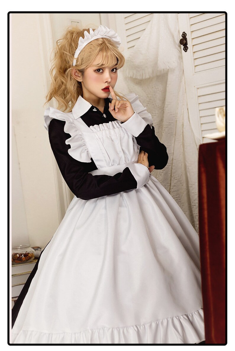 Traditional British Butler Black and White Maid Cos Japanese Cute Maid ...
