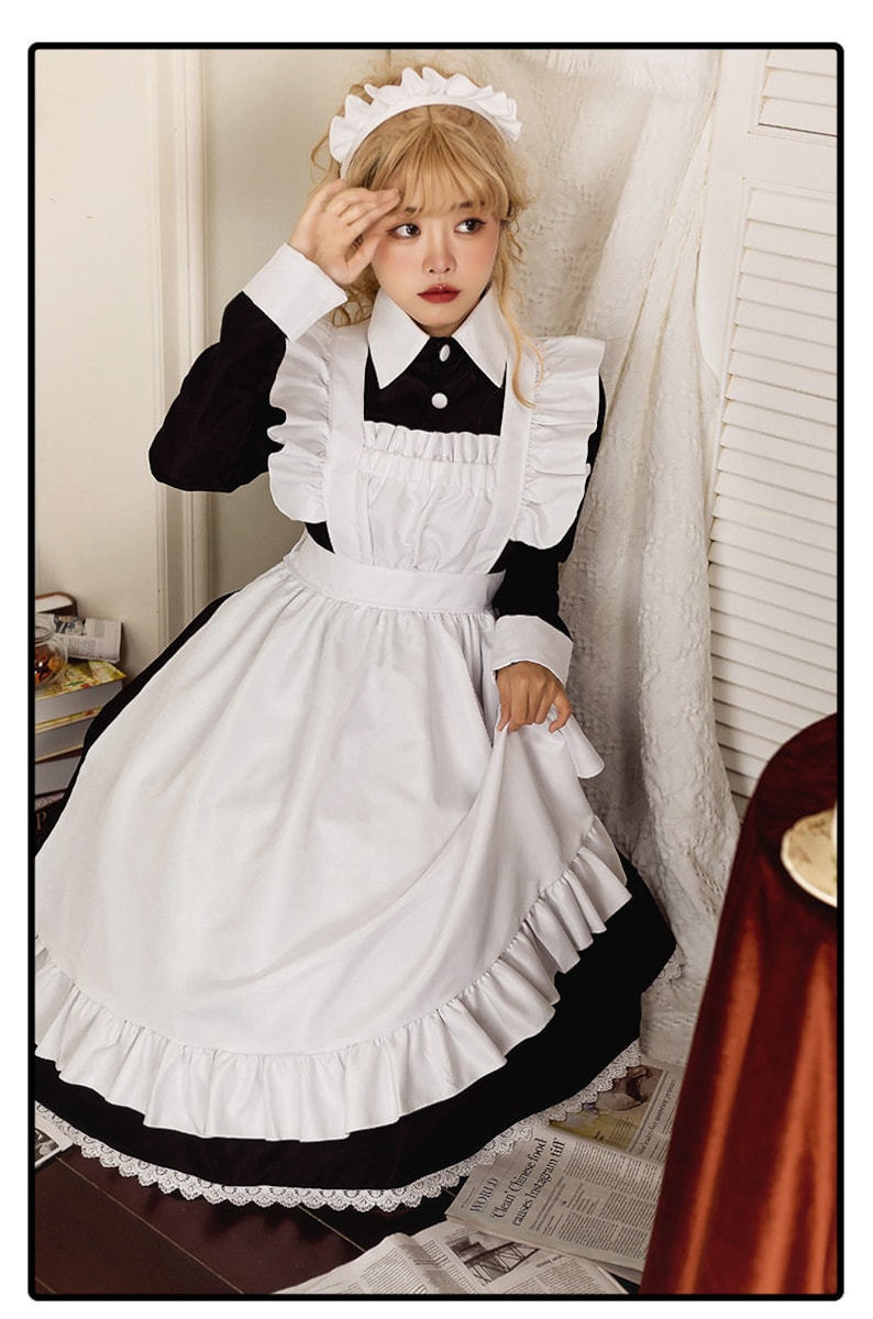 Traditional British Butler Black and White Maid Cos Japanese Cute Maid ...
