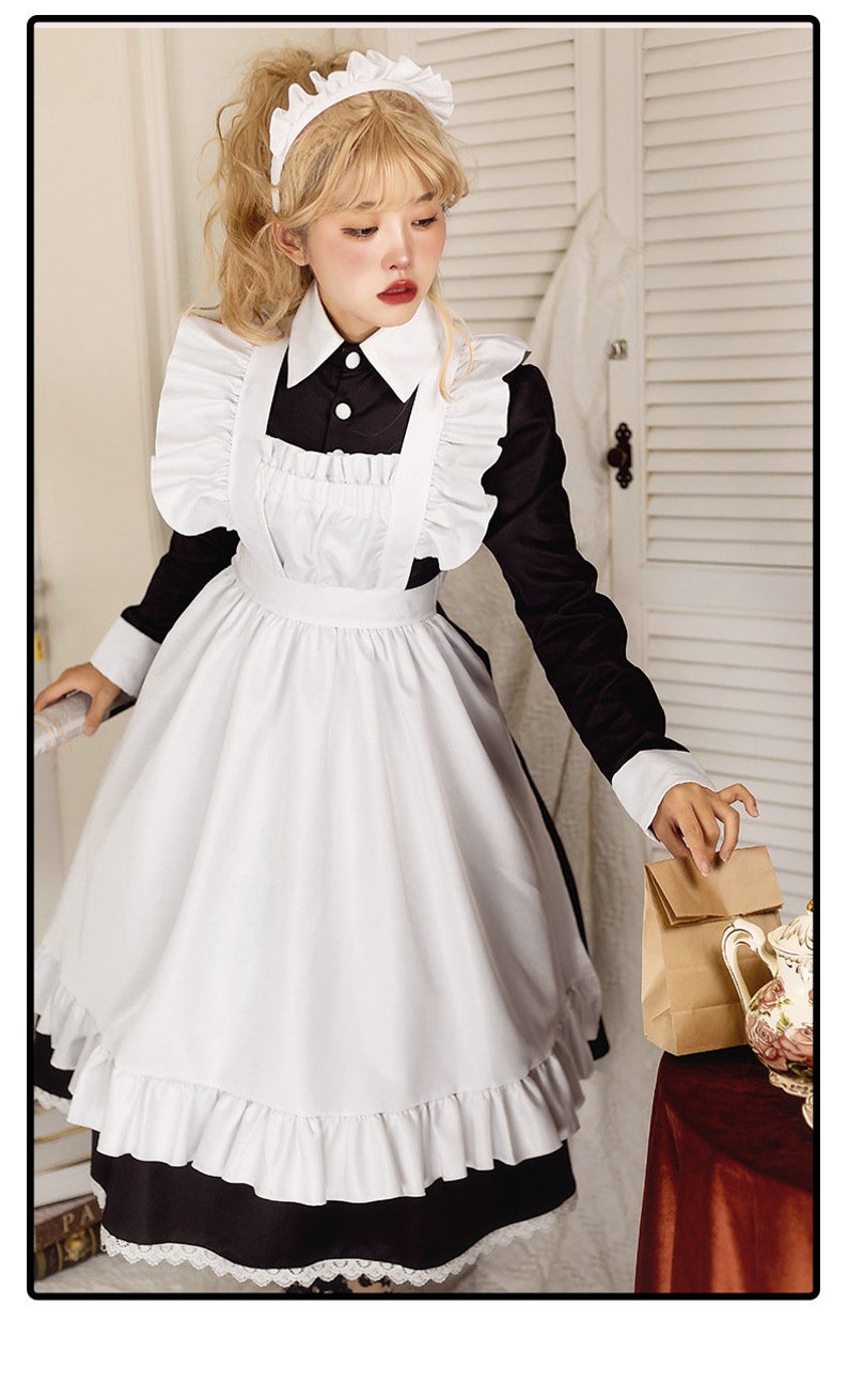 Traditional British Butler Black and White Maid Cos Japanese Cute Maid ...
