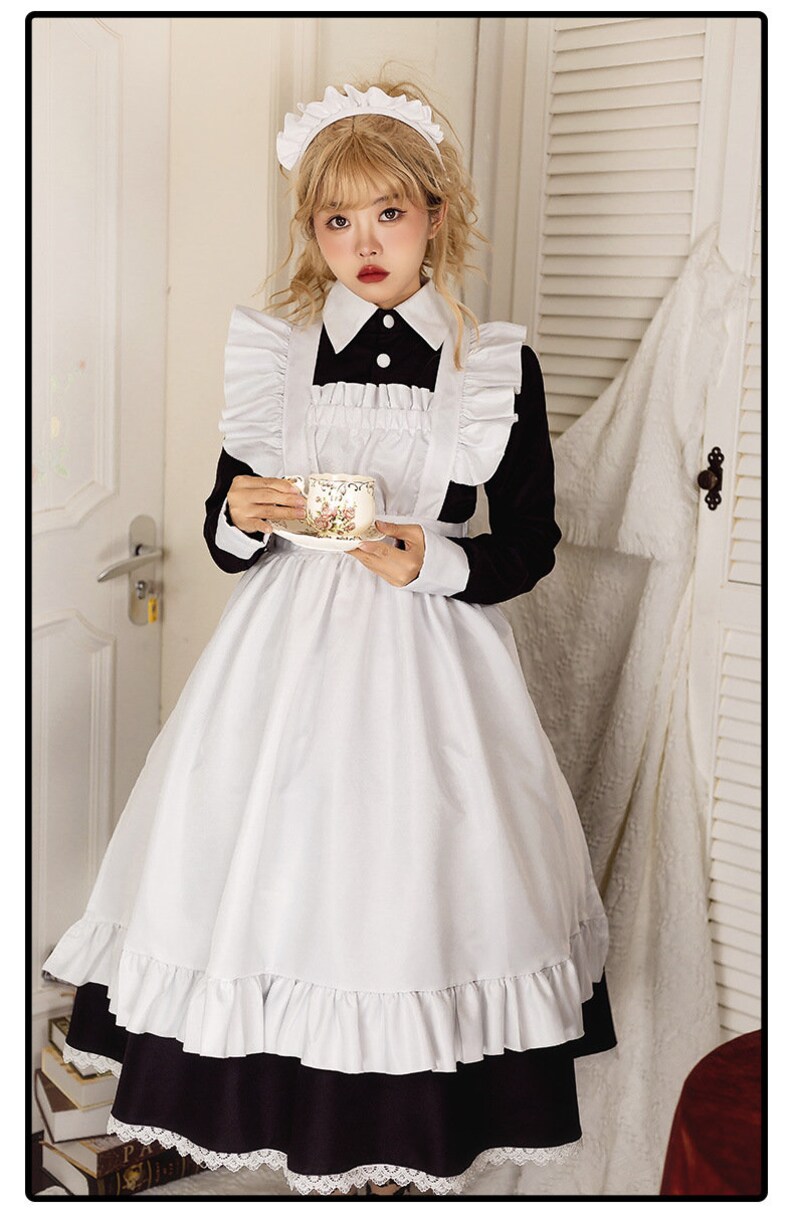 Traditional British Butler Black and White Maid Cos Japanese Cute Maid ...