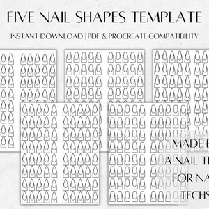 FIVE Nail Shapes Art Templates | Press on Nails & Nail Technicians ...