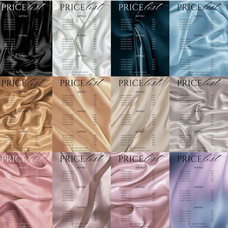 Luxury Price List Template | Salon Price List | Beauty Price List ...