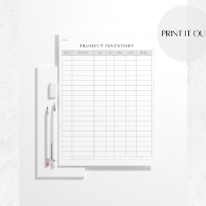 Inventory Tracker | Editable Inventory Log | Product Inventory | Inventory Sheet | Inventory ...