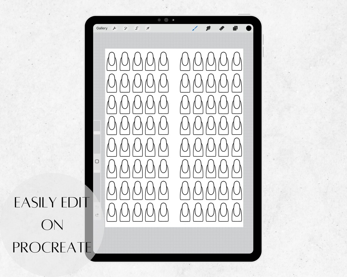 Round Nail Template | Nail Design & Practice Template | Digital ...