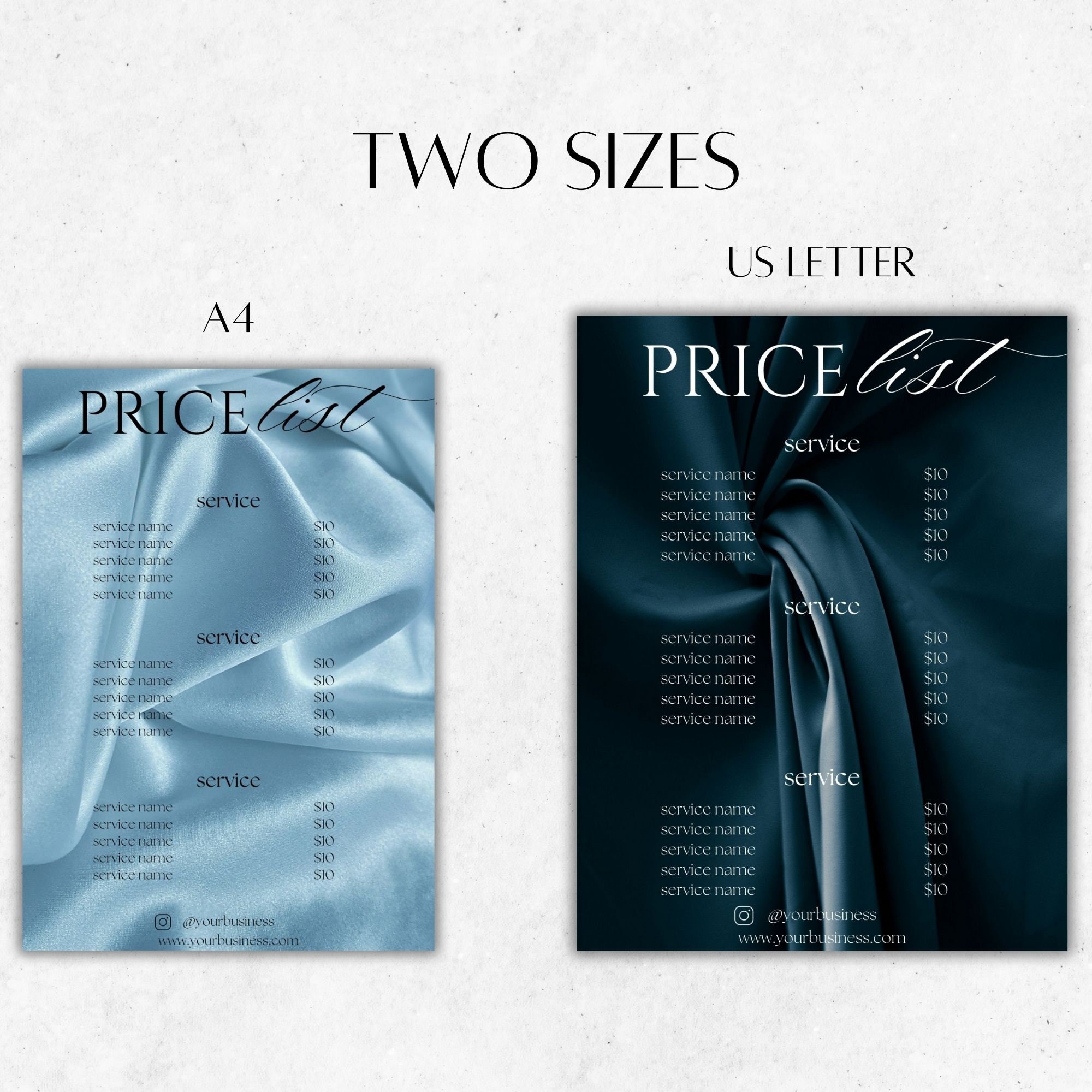 Luxury Price List Template | Salon Price List | Beauty Price List ...