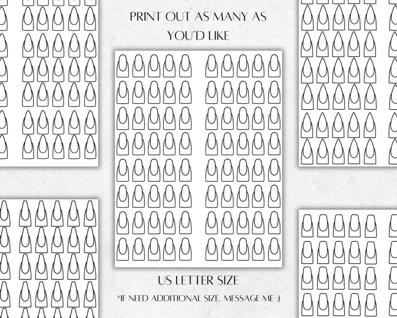 FIVE Nail Shapes Art Templates | Press on Nails & Nail Technicians ...