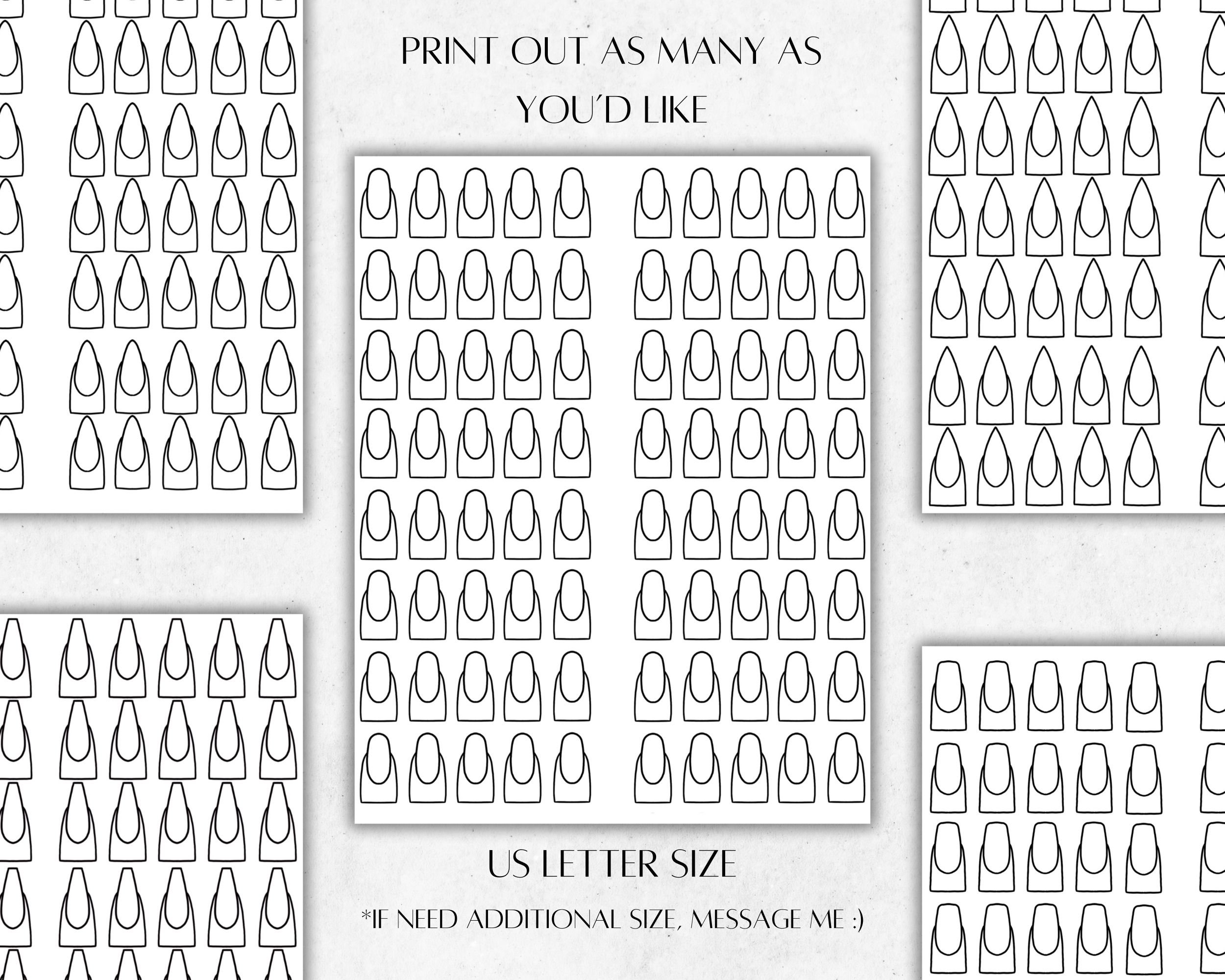 FIVE Nail Shapes Art Templates | Press on Nails & Nail Technicians ...