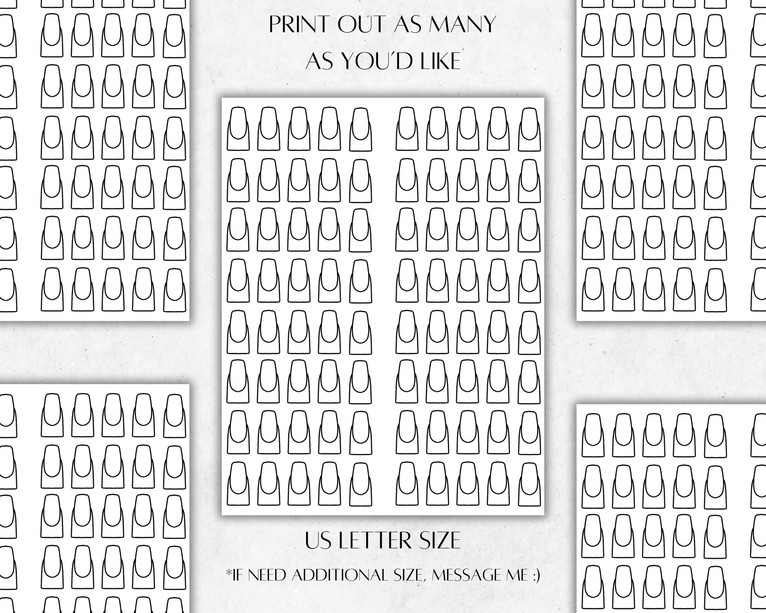 Round Nail Template | Nail Design & Practice Template | Digital ...