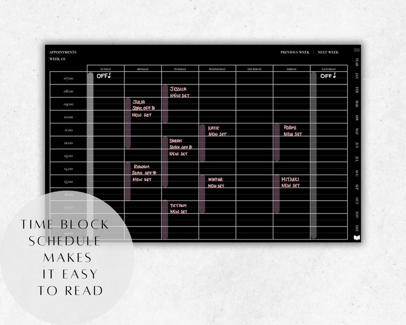 2024 Salon Appointment Book | Goodnotes iPad Planner (digital Download ...