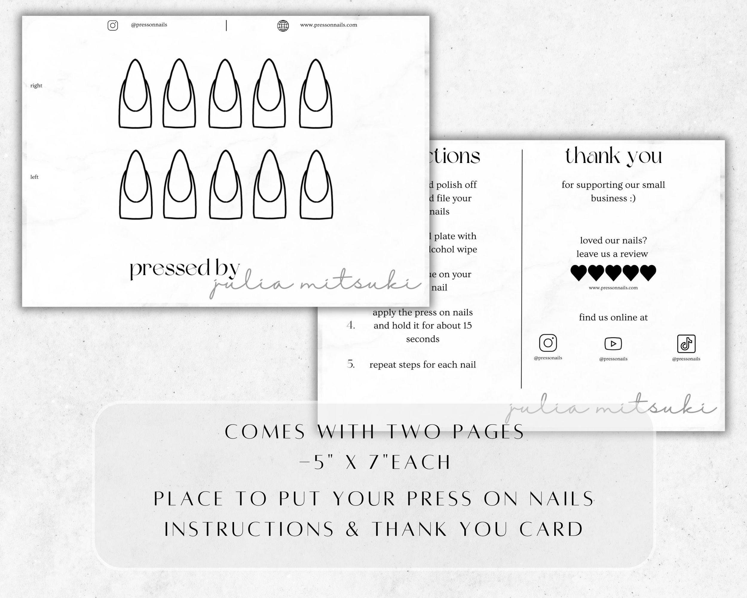 Customizable Press-on Nail Display Card Canva Template | DIY Nail Tech ...