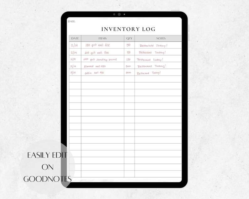 Inventory Tracker | Editable Inventory Log | Product Inventory ...
