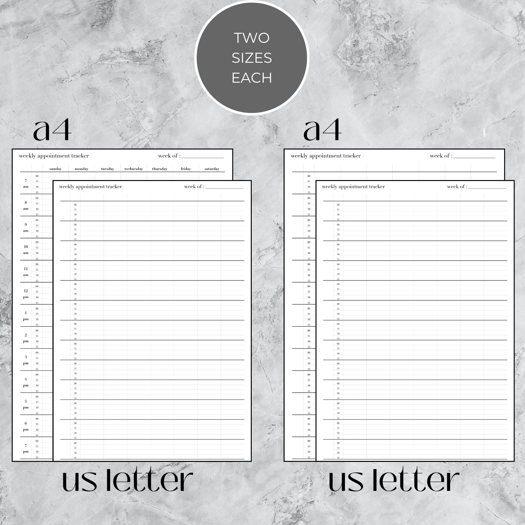 Printable Weekly Appointment Tracker | Goodnotes Compatible (PDF) - Etsy