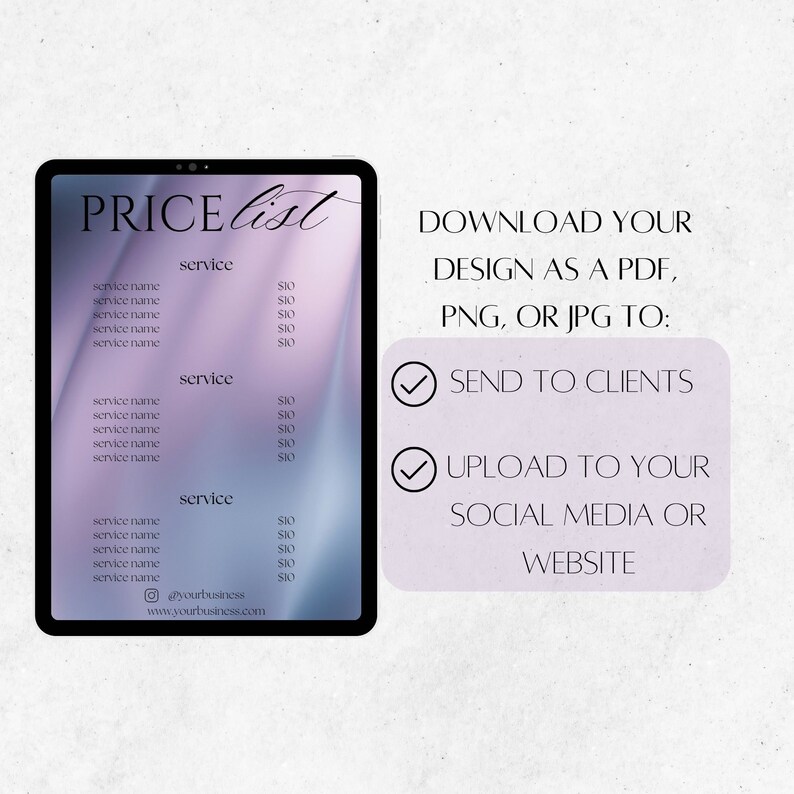 Luxury Price List Template | Salon Price List | Beauty Price List ...