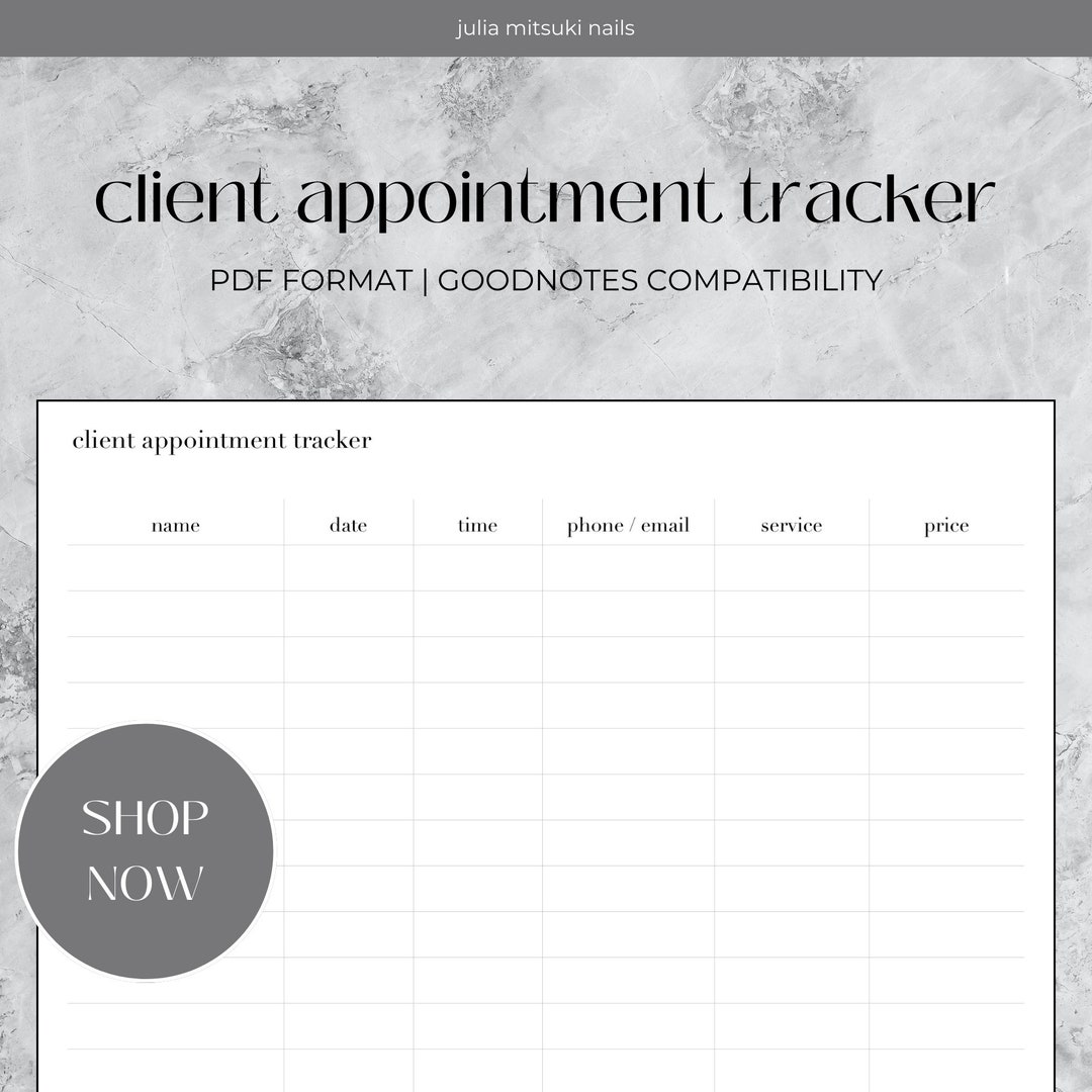 Printable Client Appointment Tracker | Goodnotes Compatible | Printable ...