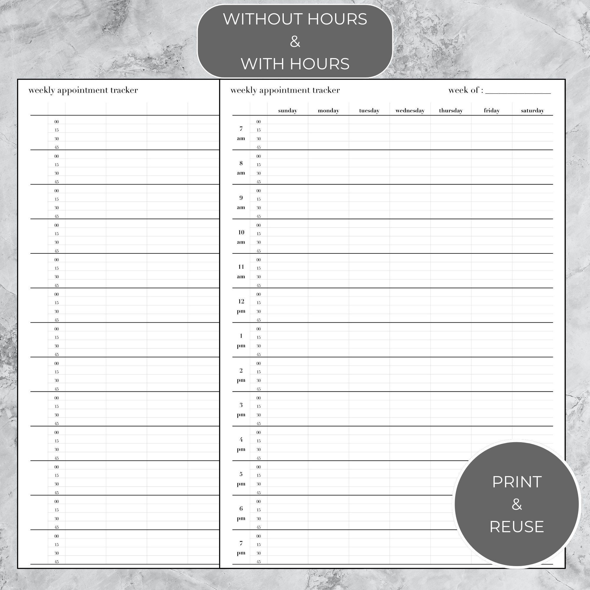 Printable Weekly Appointment Tracker PDF | Goodnotes. Appointment Book ...