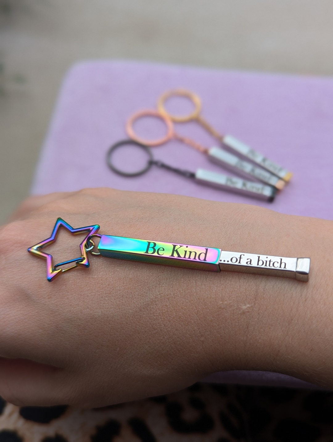 Custom Gift Idea Be Kind Keychain Funny Personalized Gift for Co Worker ...