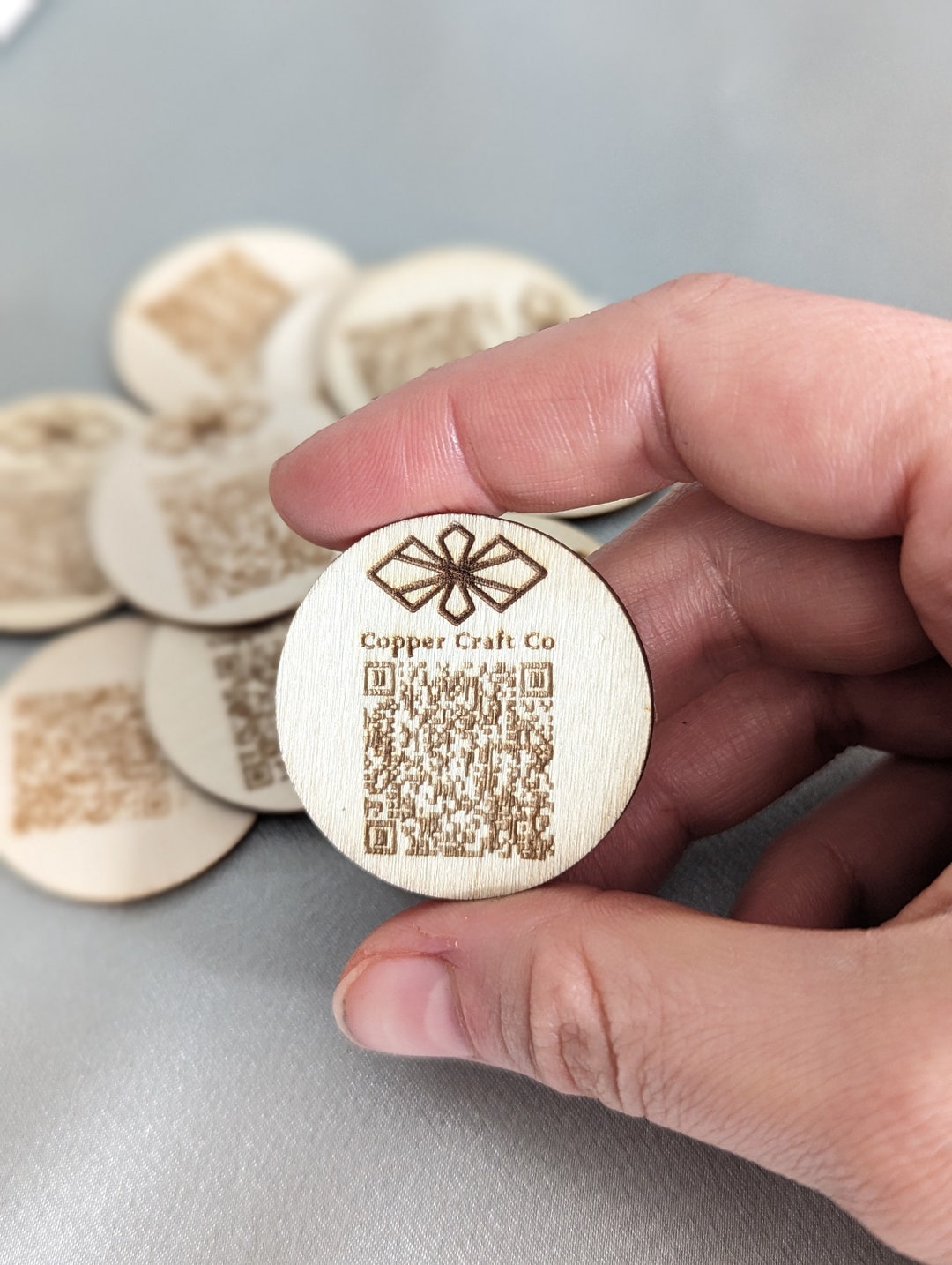 Custom QR Code Business Tokens Engraved QR Code Event Chips Wedding ...