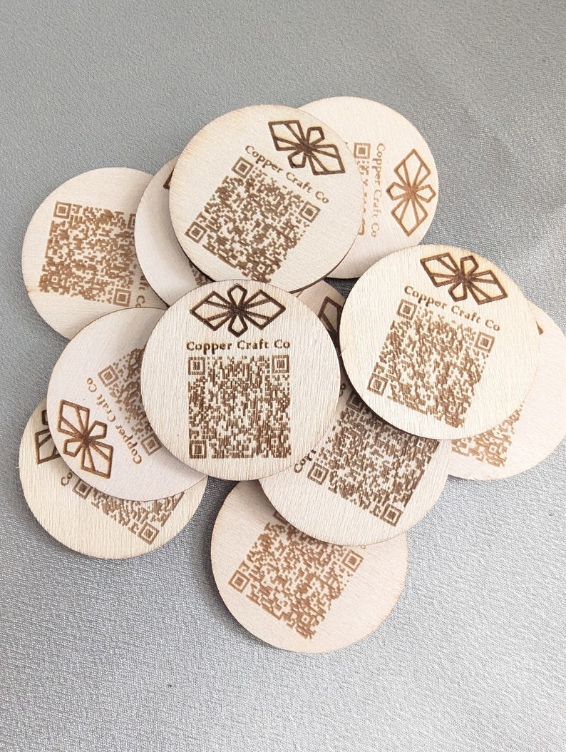Custom QR Code Tokens 20 Pack Engraved QR Code Event Chips Wedding ...