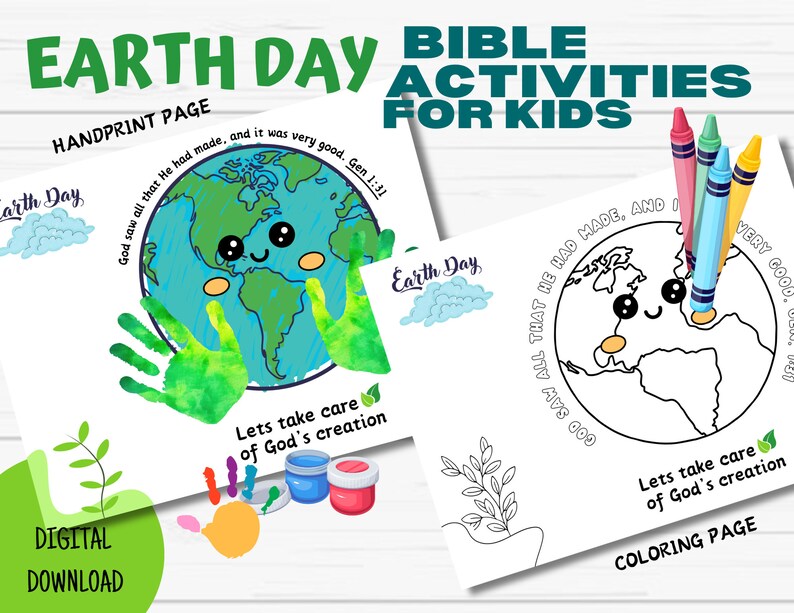 Earth Day Printable, Earth Day Handprint, Handprint Art Craft, Sunday ...