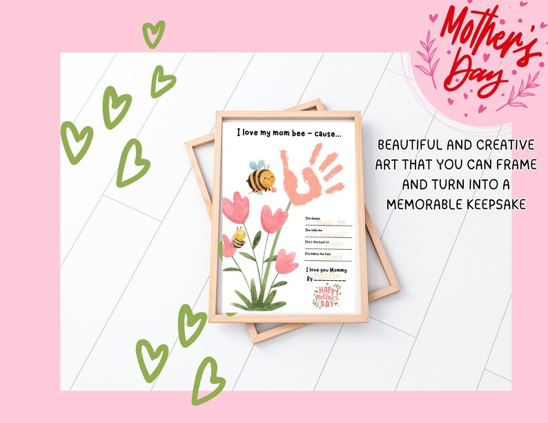 Mother’s Day Handprint Craft for Kids | I Love My Mom Bee-cause ...
