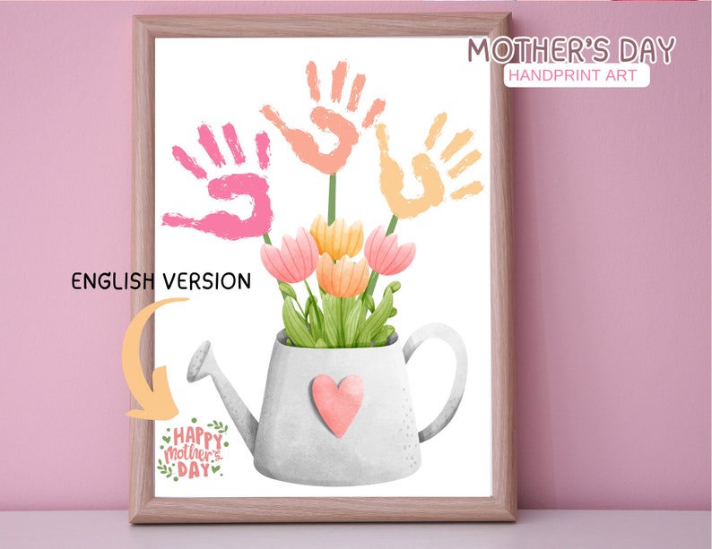Mother's Day Handprint Art, Mother's Day Printable, Activity Page for ...
