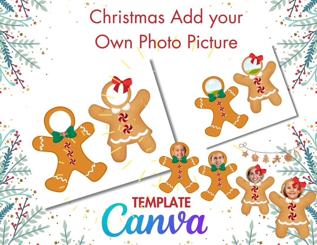 Template Christmas Add Your Own Photo | PDF Ginger Bread Boy & Girl ...