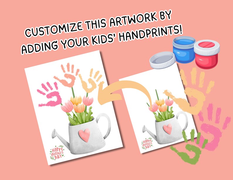 Mother's Day Handprint Art, Mother's Day Printable, Activity Page for ...