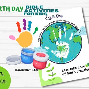 Earth Day Bible Lesson for Kids, Printable, Earth Day Handprint ...