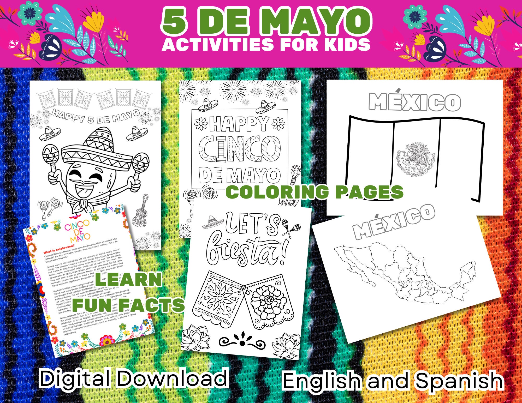 Cinco De Mayo Coloring Pages, Homeschool Cinco De Mayo Printable ...